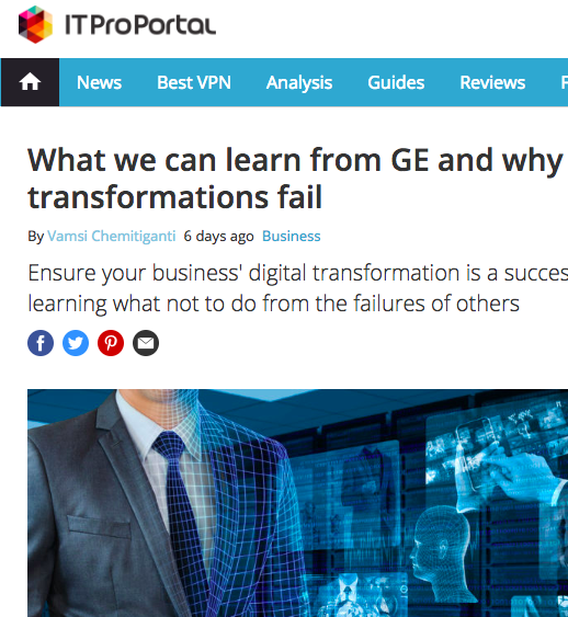 "Why Digital Transformations Fail" - Published on ITProPortal - Vamsi ...